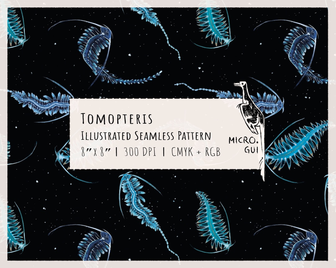 Gossamer Worm Tomopteris Seamless Pattern for Printing on Fabric or ...