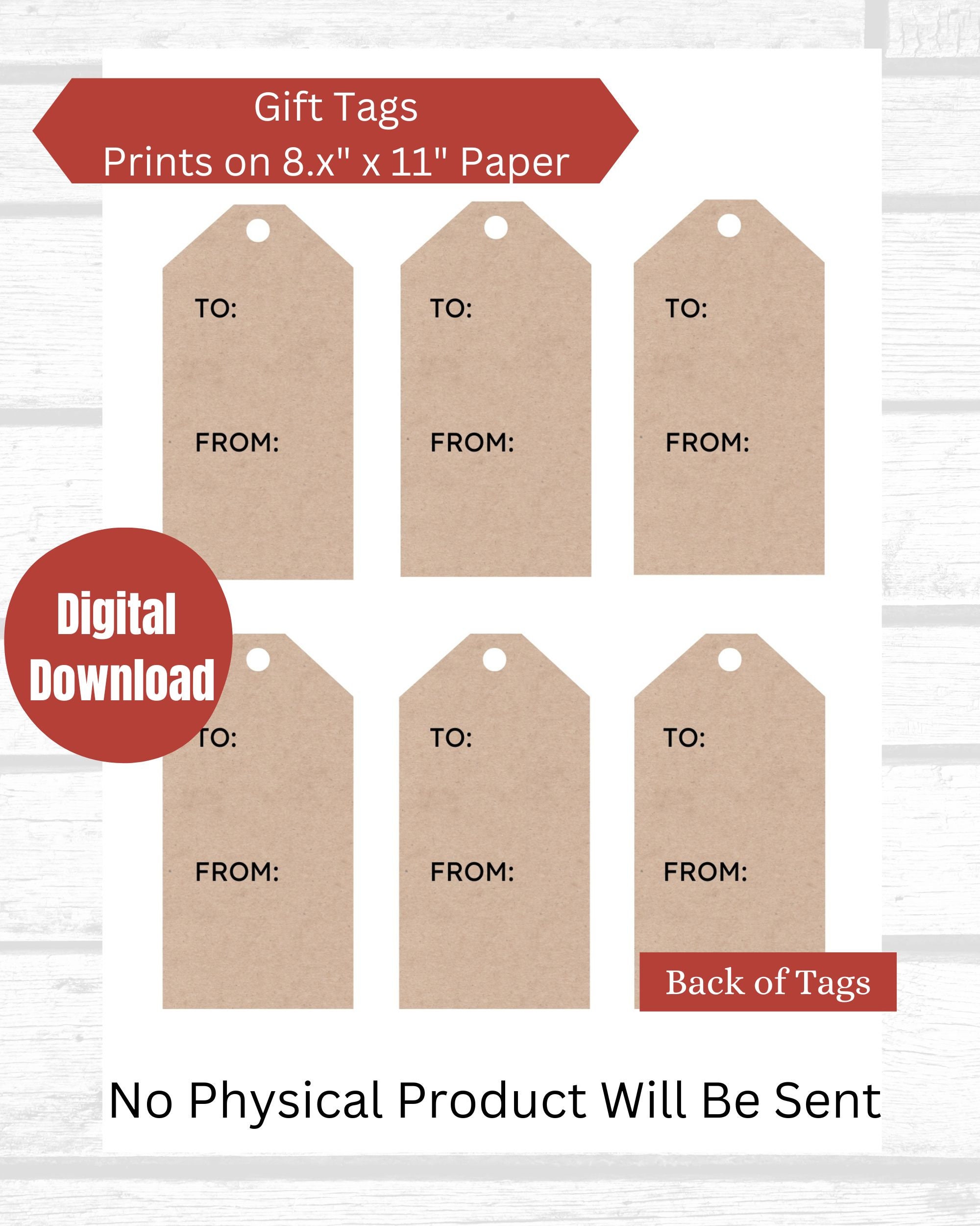 Printable Holiday Gift Tags - Etsy