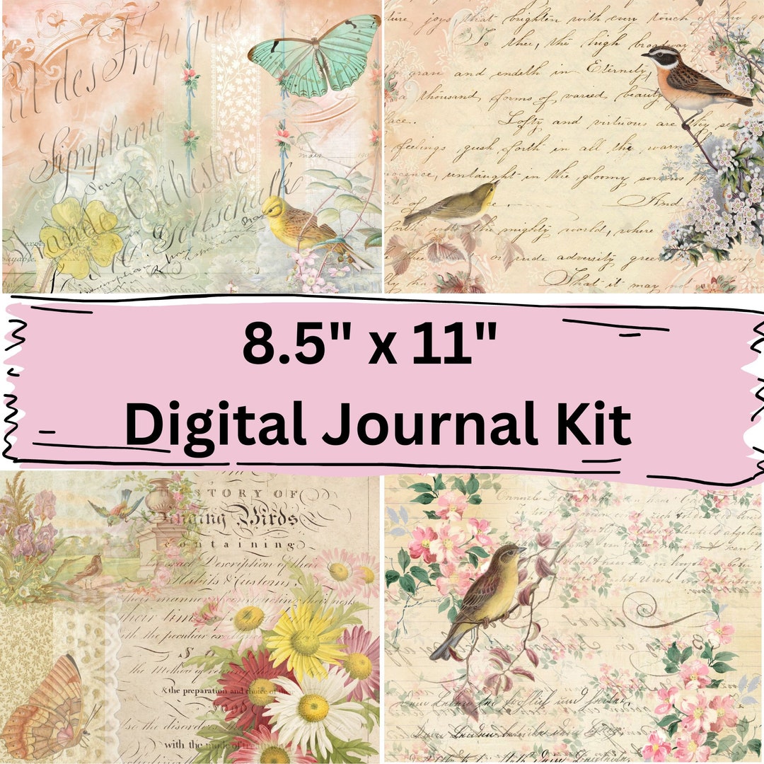 Digikit/junk Journal/printable Papers: Garden Birds Kit 1 - Etsy