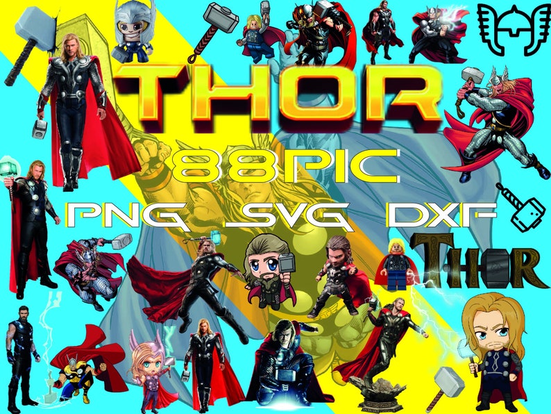 Thor Mega Bundle SVG, Thor PNG, Thor Clipart, Thor SVG for Cricut ...