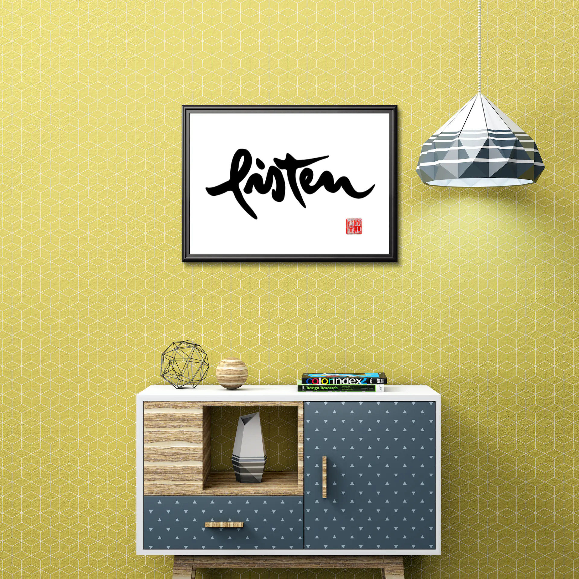 Calligraphy listen Digital Print File Zen - Etsy