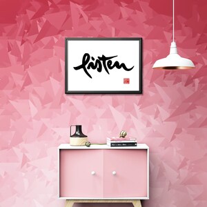 Calligraphy listen Digital Print File Zen - Etsy