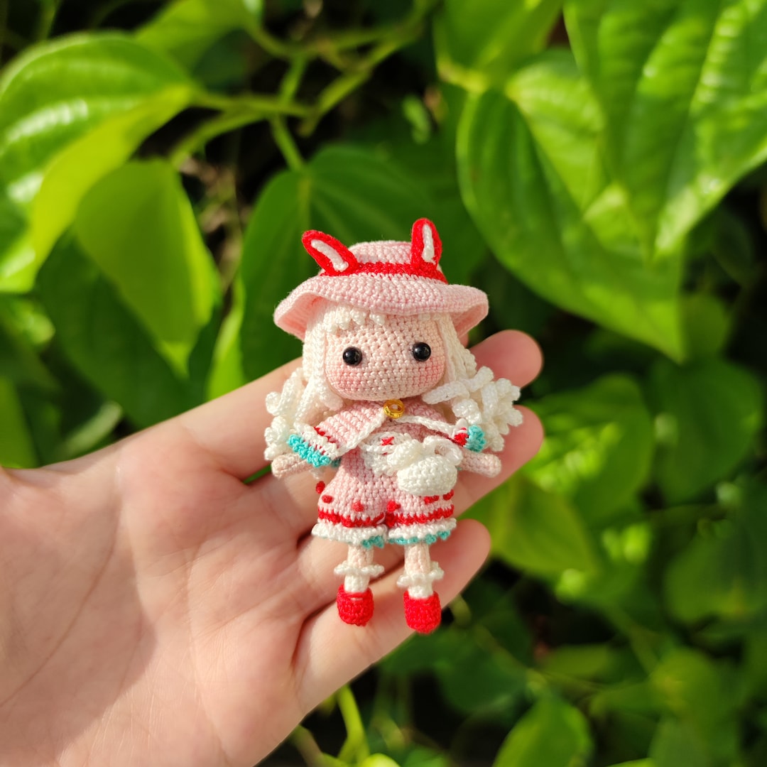 4" Tiny Doll Girl, Mini Crochet Doll for Doll House, Miniature Doll ...
