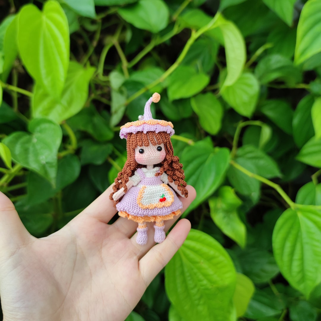 4" Jessi Mini Handmade Doll, Mini Crochet Doll, Miniature Art, Crochet ...