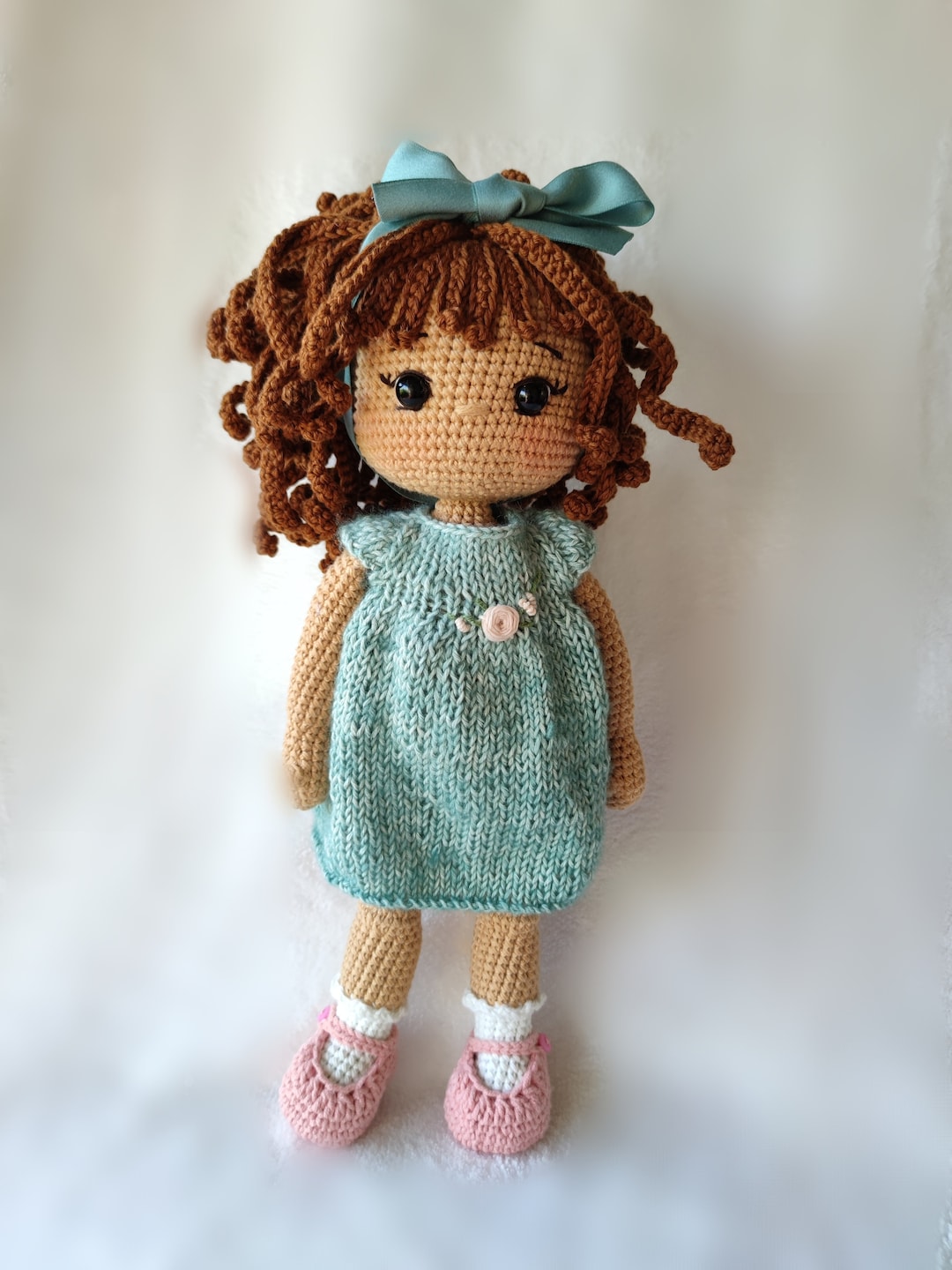 Brown Haired Doll Girl, Crochet Doll for Sale, Baby First Doll ...