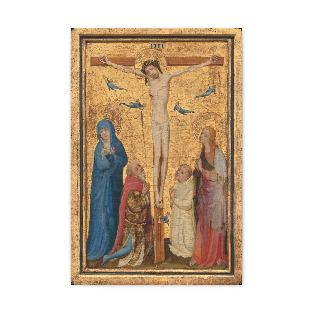 Medieval Crucifixion Painted Canvas From the Crucifixion Ca 1390 ...
