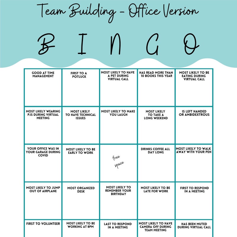 Team Building Bingo - Etsy