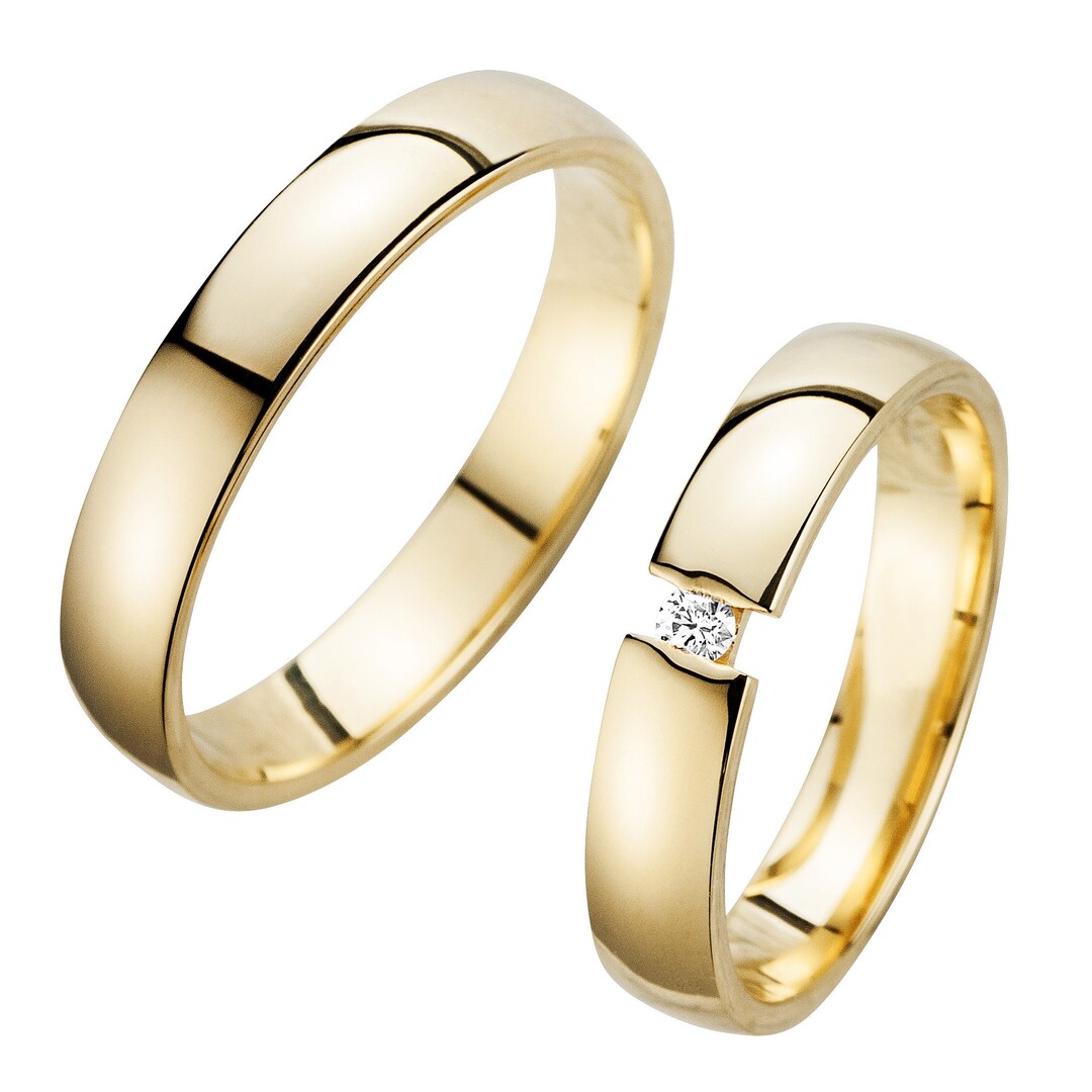 Classic, Timeless, Wedding Rings, Wedding Rings, 585 Gold, Brilliant ...