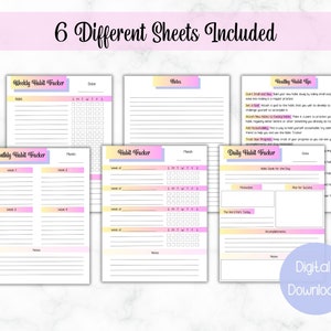 Printable Mental Health Habit Tracker Weekly Routine Tracking Sheets ...