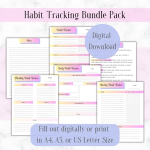 Printable Mental Health Habit Tracker Weekly Routine Tracking Sheets ...