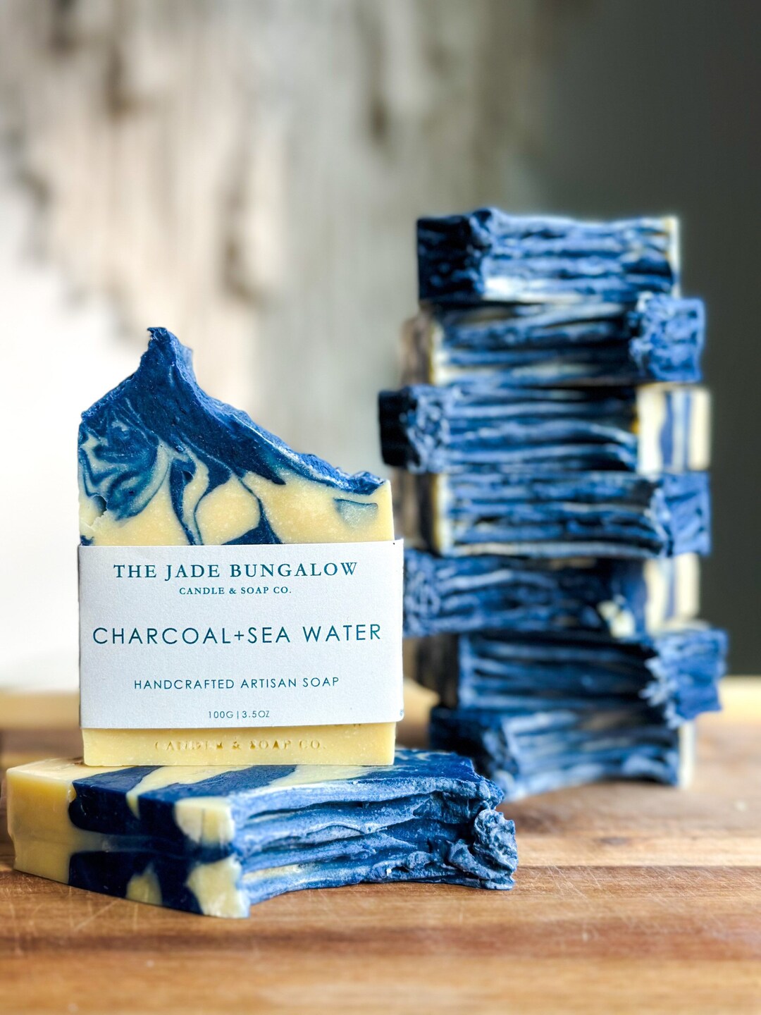Blue Charcoal Sea Water Artisan Soap | 3.5 Oz | Natural Handmade Body ...