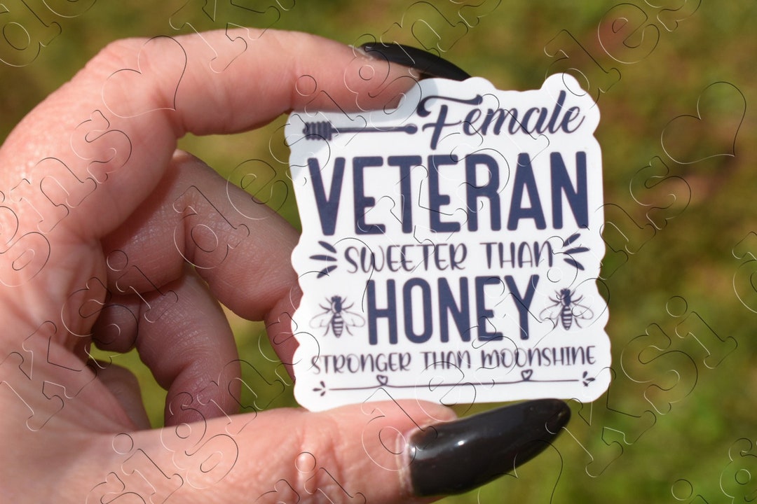 Female Veteran 3-inch Water Resistant Sticker, Woman Empowerment ...