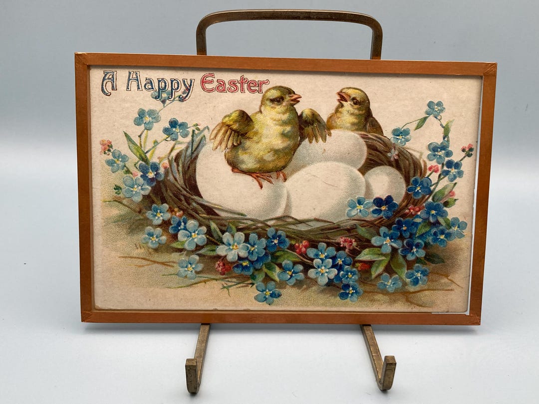 Antique German Victorian Era Postcard in Newer Copper Frame Cottagecore ...