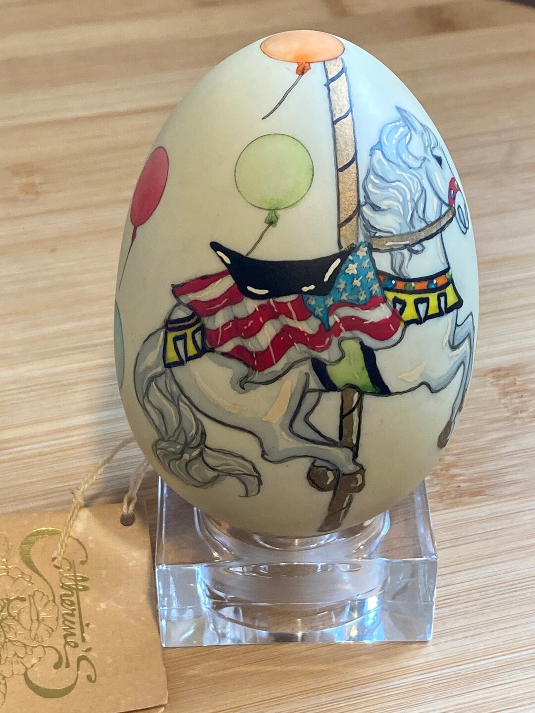 Carousel Horse Hand Painted Porcelain Bisque Egg-signed DS Ross 85 - Etsy