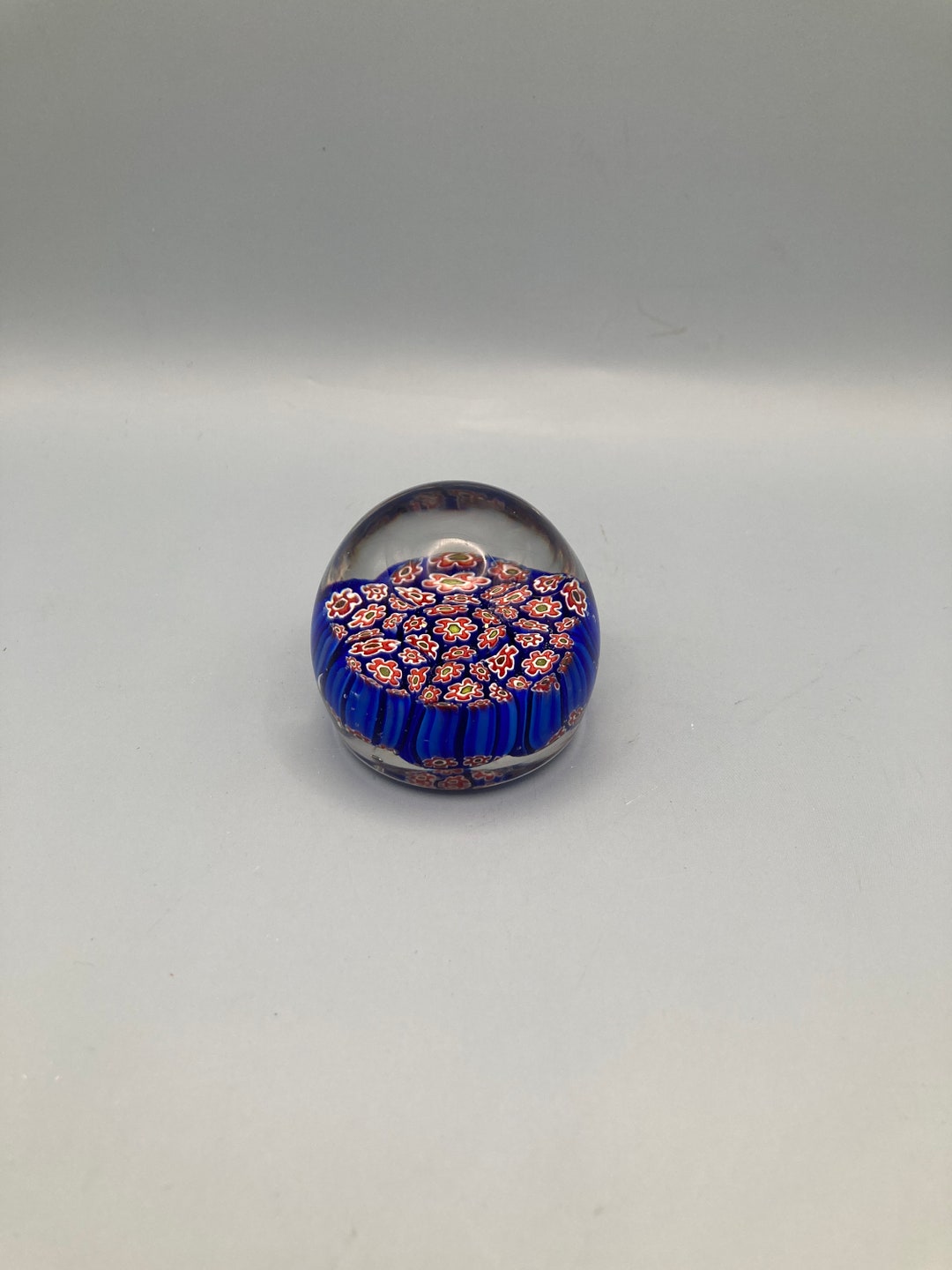 Vintage Millifiore Style Art Glass Paperweight Collectible - Etsy