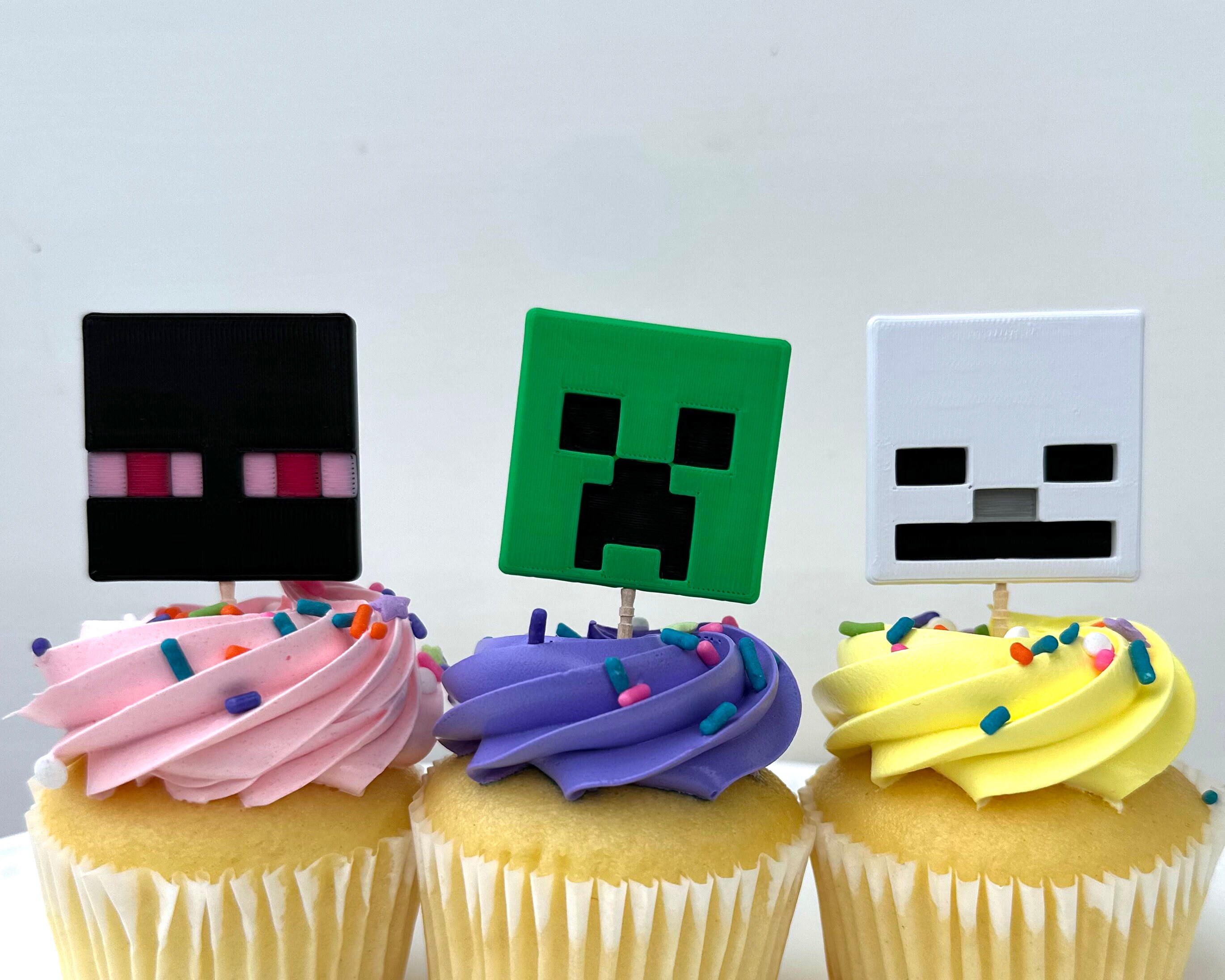 Minecraft Creeper Cupcake Toppers
