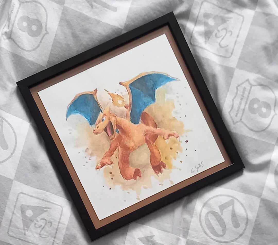 Deco Frame pokémon for Children's Room Made in Watercolor Under Glass ...