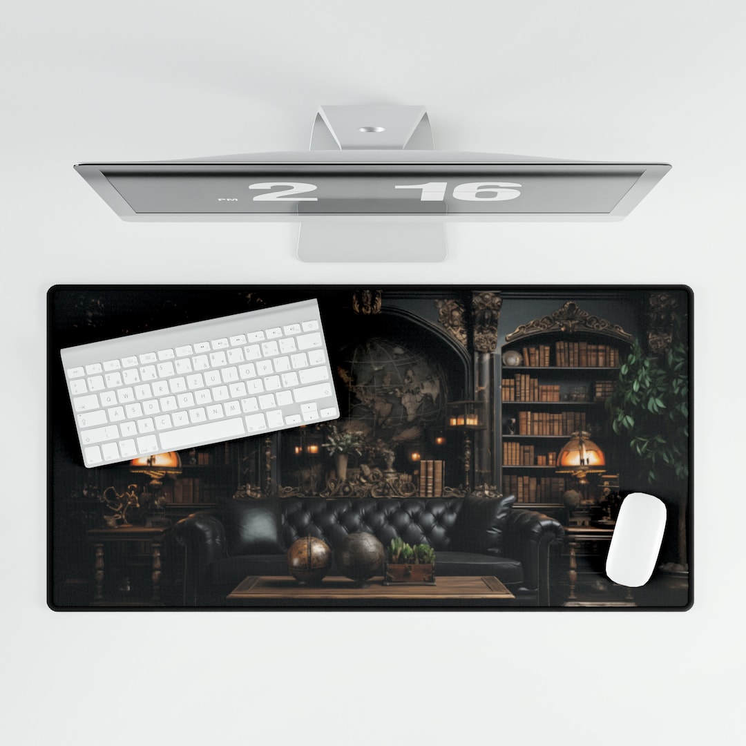 Extra Large Mousepad, Dark Academia Library Writing Desk, Gothic Mouse ...