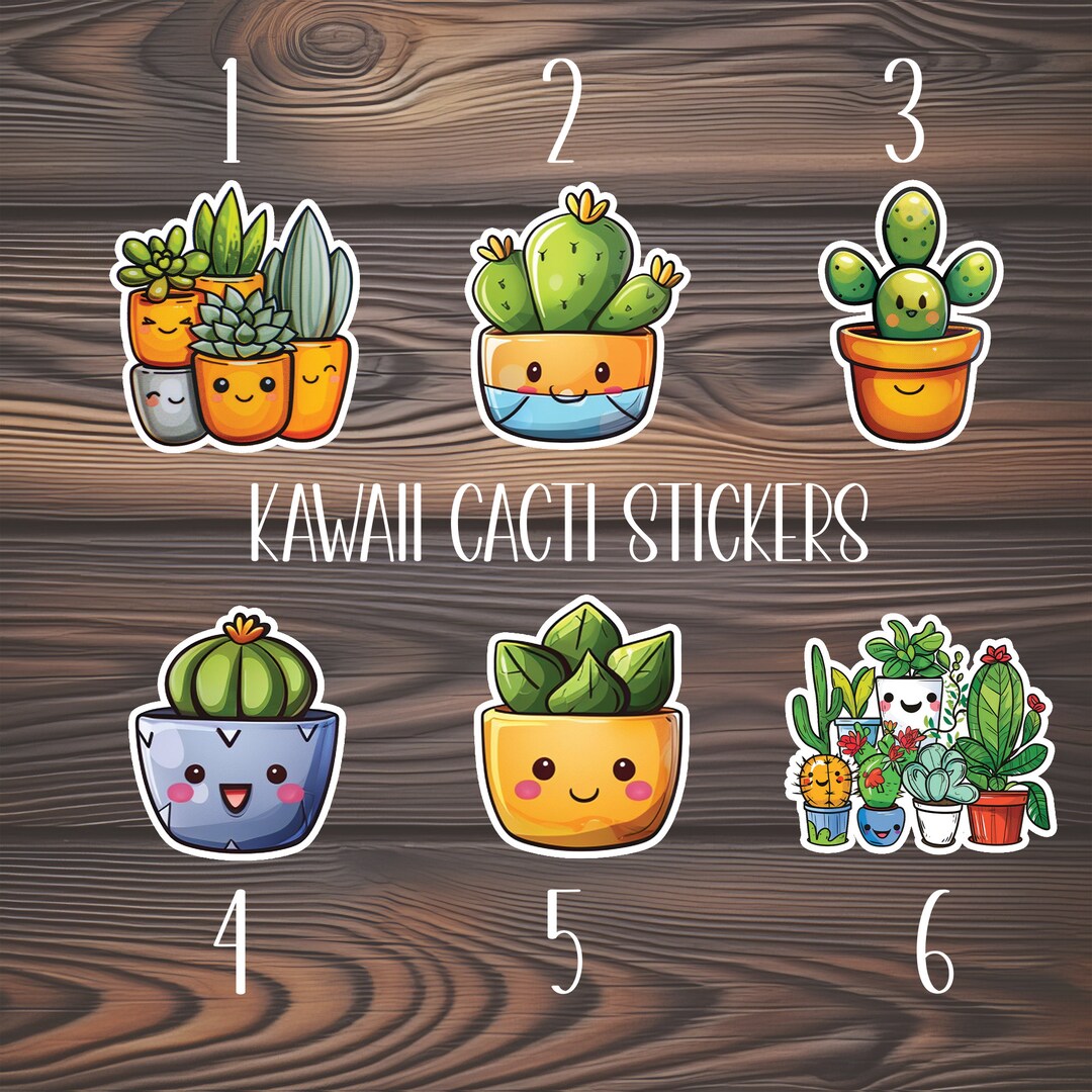 Cactus Watercolor Sticker Flower Decal Vinyl Laptop Tumbler Sticker ...