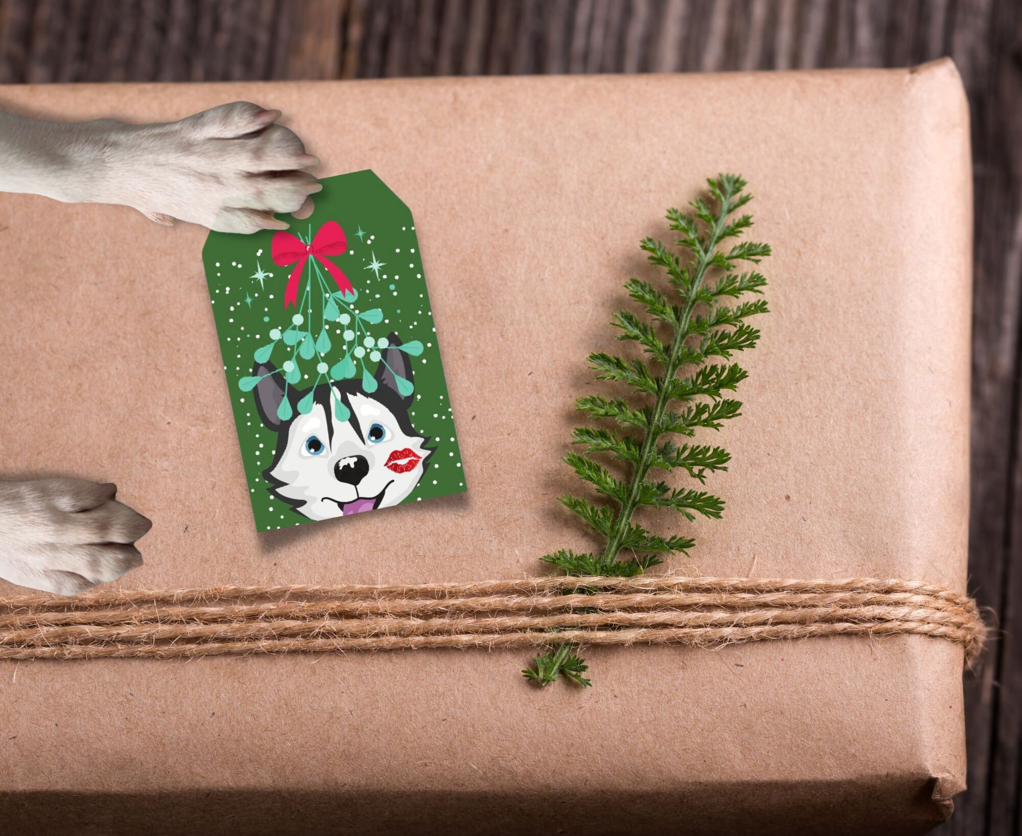 Printable HUSKY Dog Christmas Gift Tags, Holiday Tags, Dog Gift Tags ...