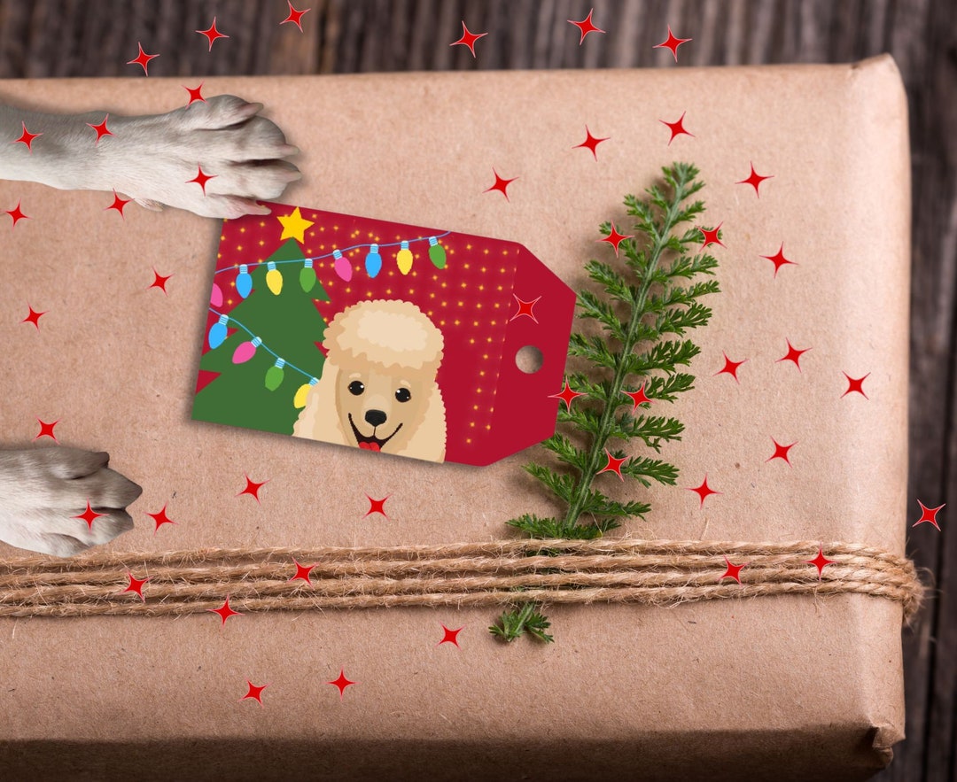 Printable POODLE Dog Christmas Gift Tags, Holiday Tags, Dog Gift Tags ...