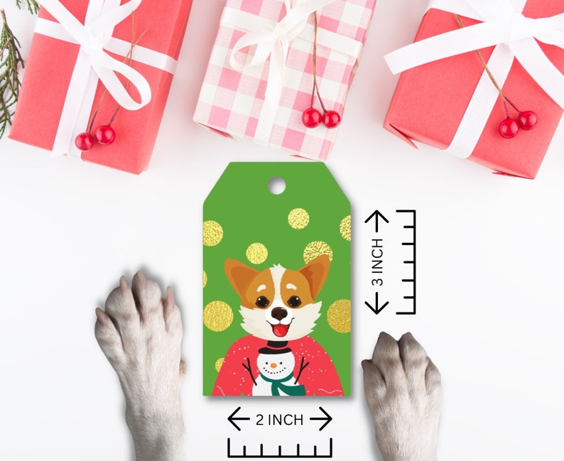 Printable Dog Christmas Gift Tags, Holiday Dog Tags, Doggie Tags, Dog ...