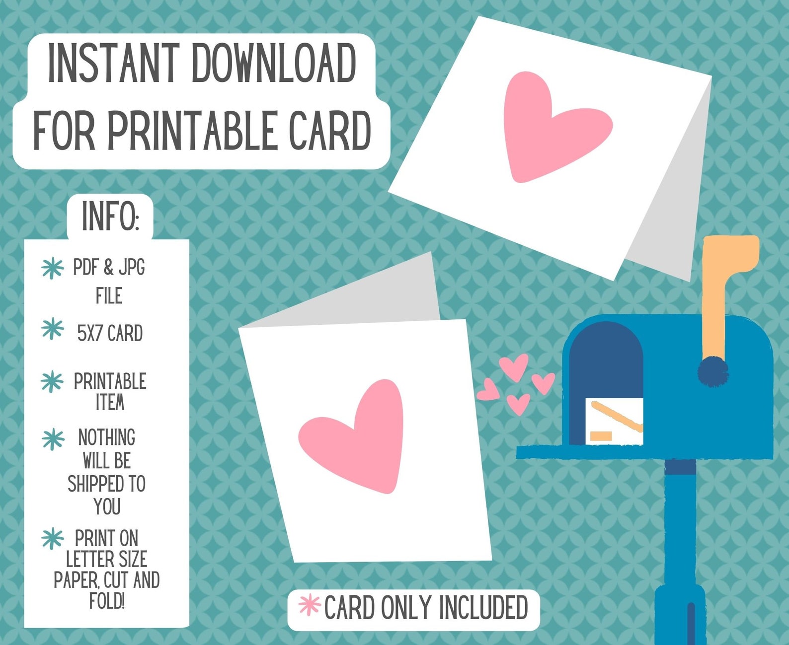 2 CARDS in ONE! PRINTABLE Christmas Card, Digital Holiday Card, Merry ...