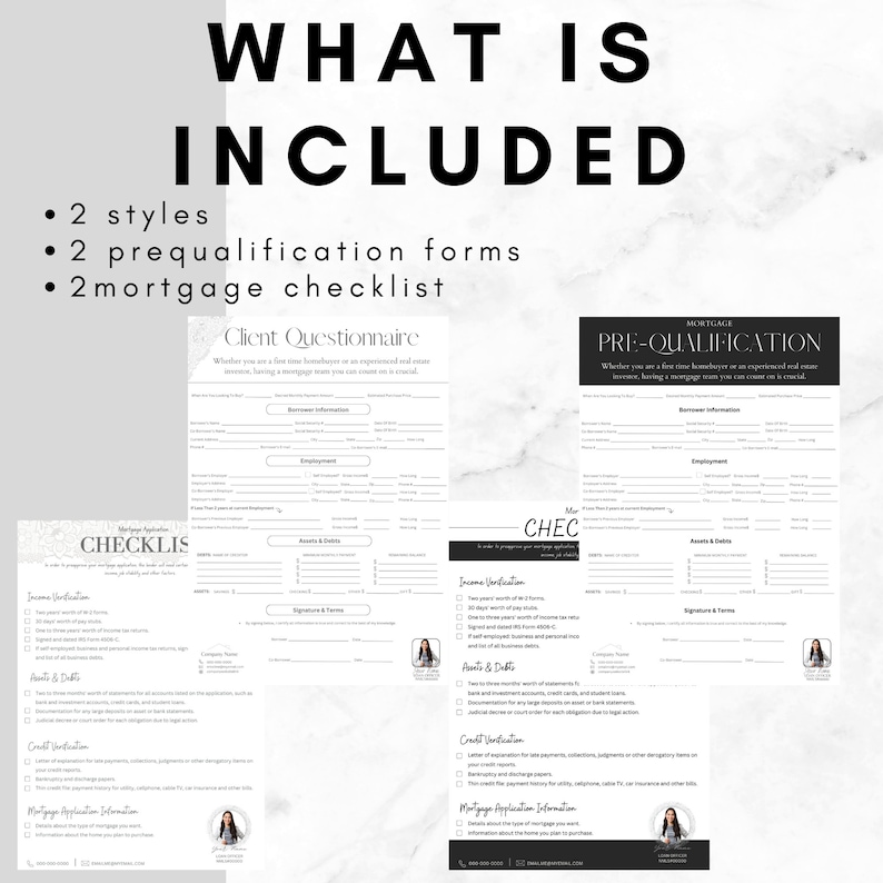 Mortgage Pre-application & Mortgage Loan Application Checklist ...