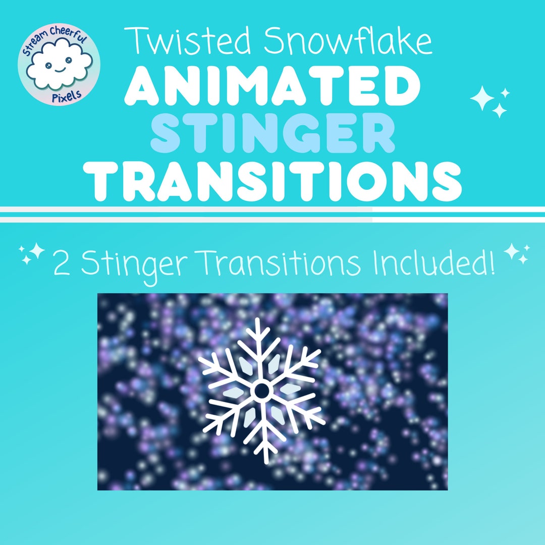2 Stinger Transitions Twirly Snowflakes and Falling White Snow ...