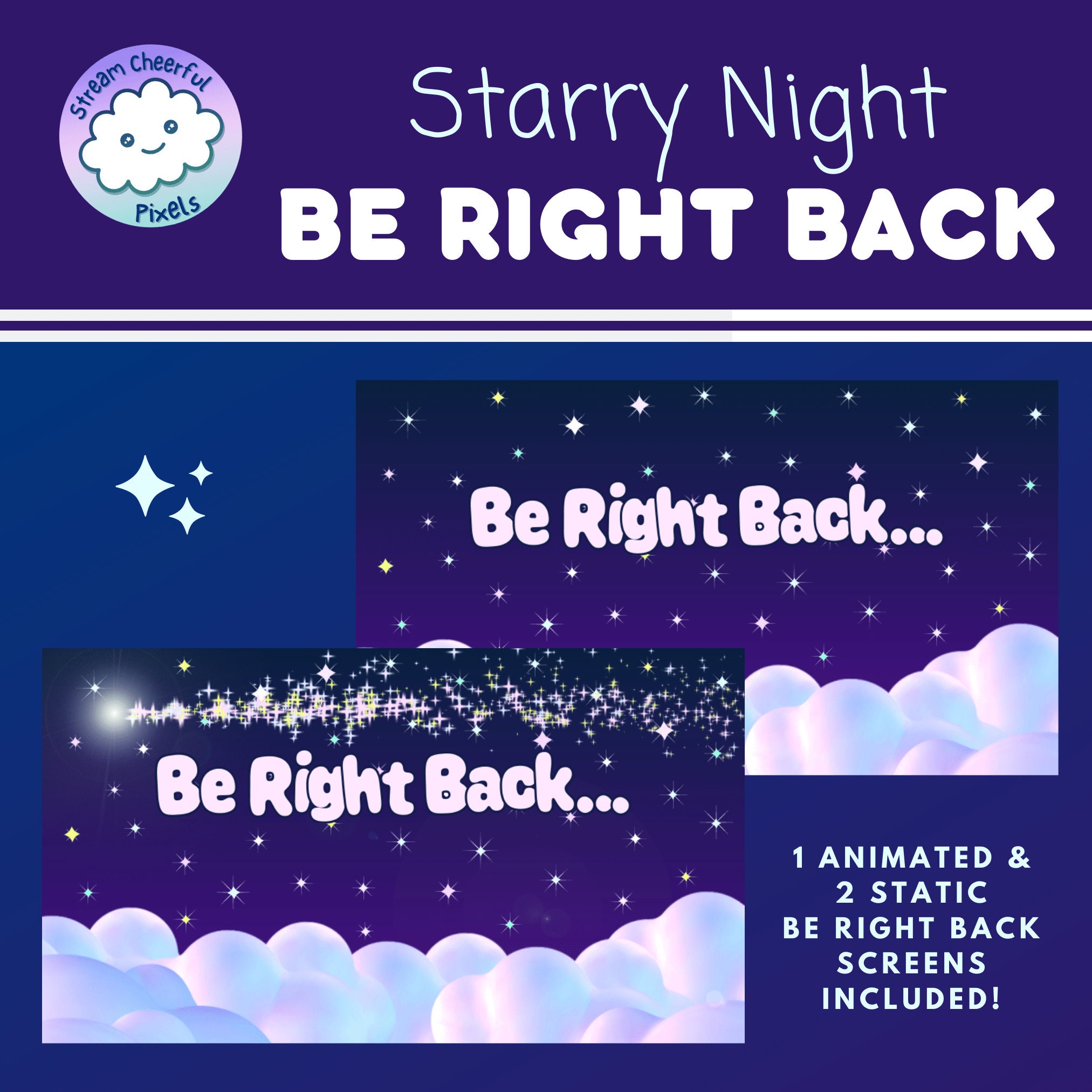 Starry Night Twitch Scenes Fully Animated and Static Versions Starting ...