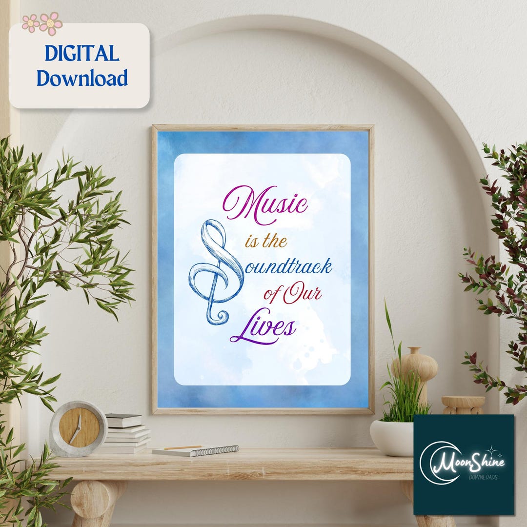 Music Quote Wall Art - Digital, Printable Music Quote, Music Lovers ...
