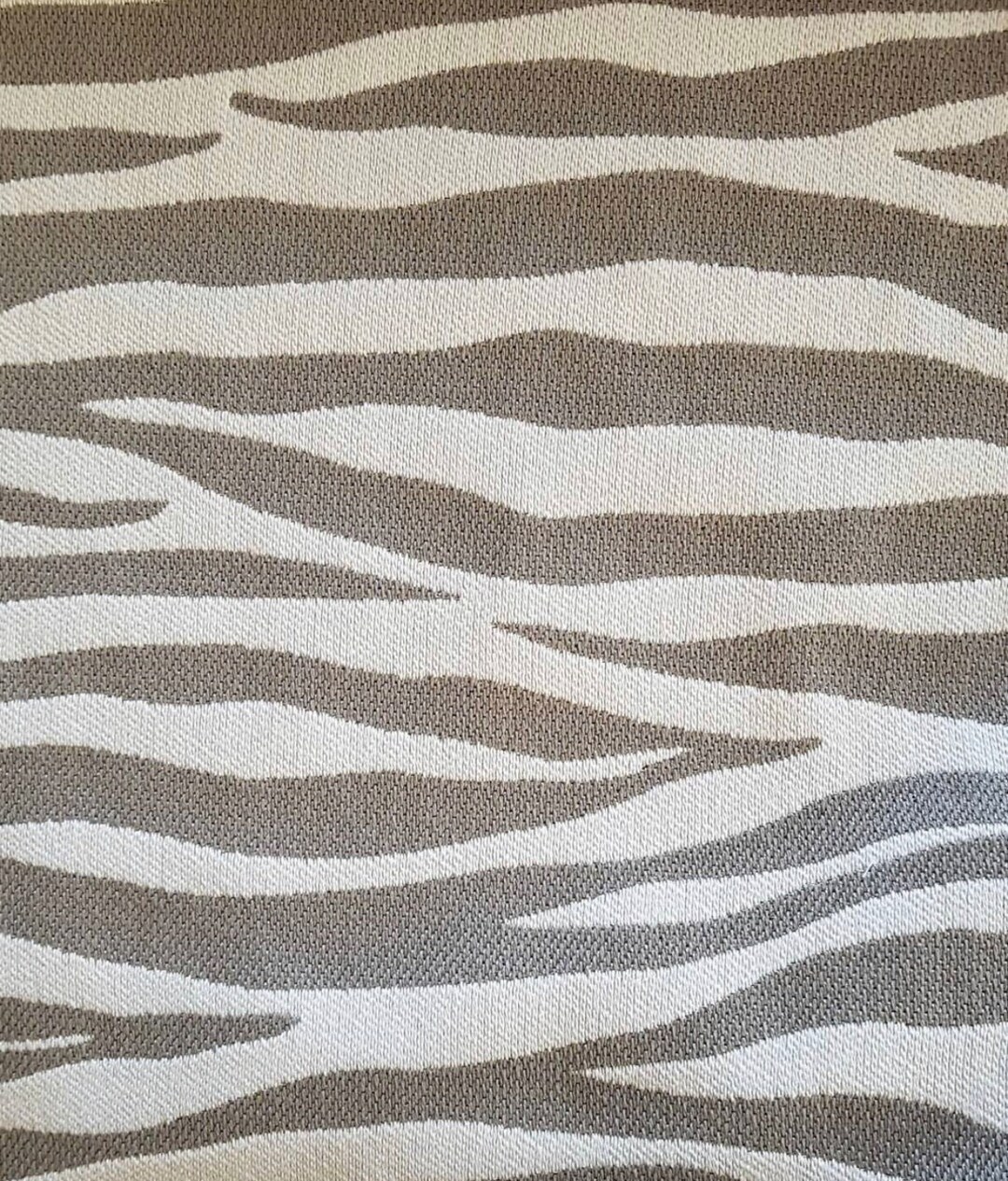 Zebra Jacquard Fabric Yard Print Taupe Drapery Craft Upholstery Bedding ...