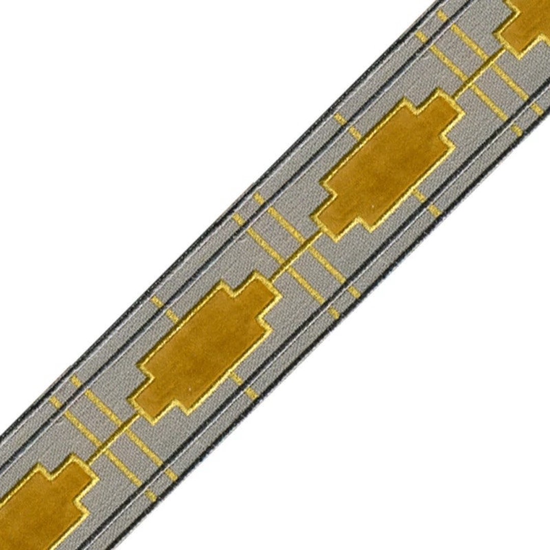 Designer Trim by the Yard Geometric Print Embroidered 2.15” Colonial ...