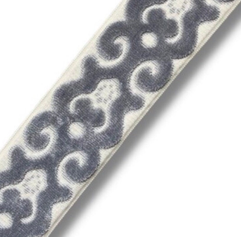 Designer Trim by the Yard Floral Print Velvet 3.5 Silver - Etsy