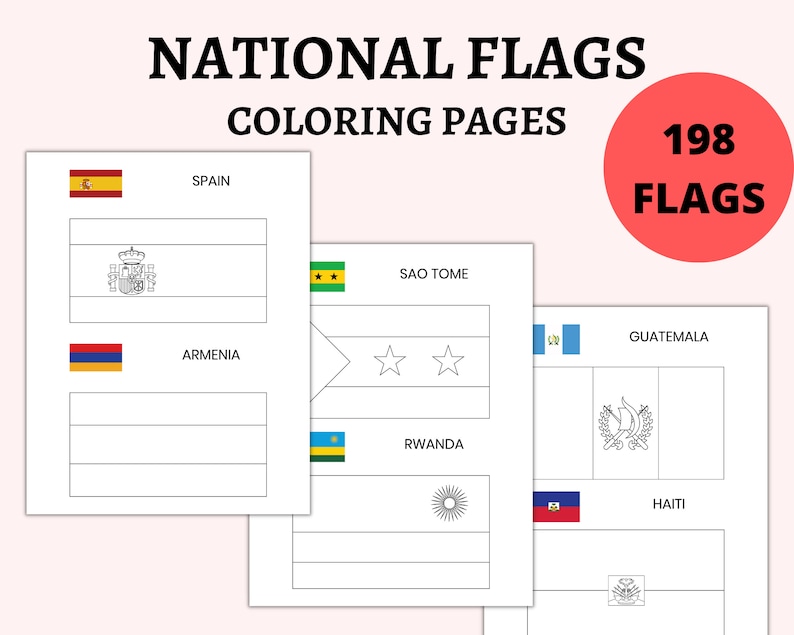 National Flags Educational Printable Pages for Kids Activity Coloring ...