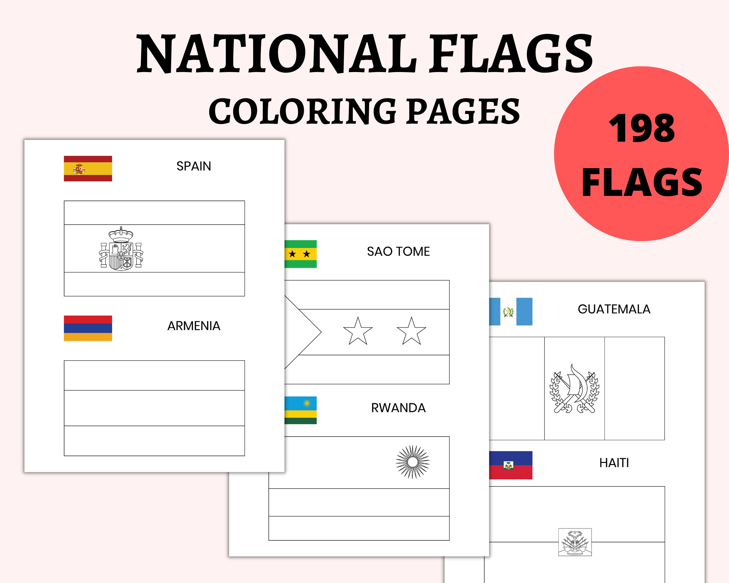 Spanish Speaking Countries Flags Coloring Pages