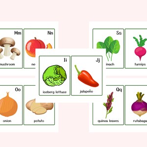 Learning Cards Toddler Montessori, Fruit Vegetables Cards, Montessori ...