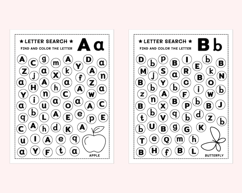 Alphabet Letter Search Worksheet, Letter Recognition, Preschool ...