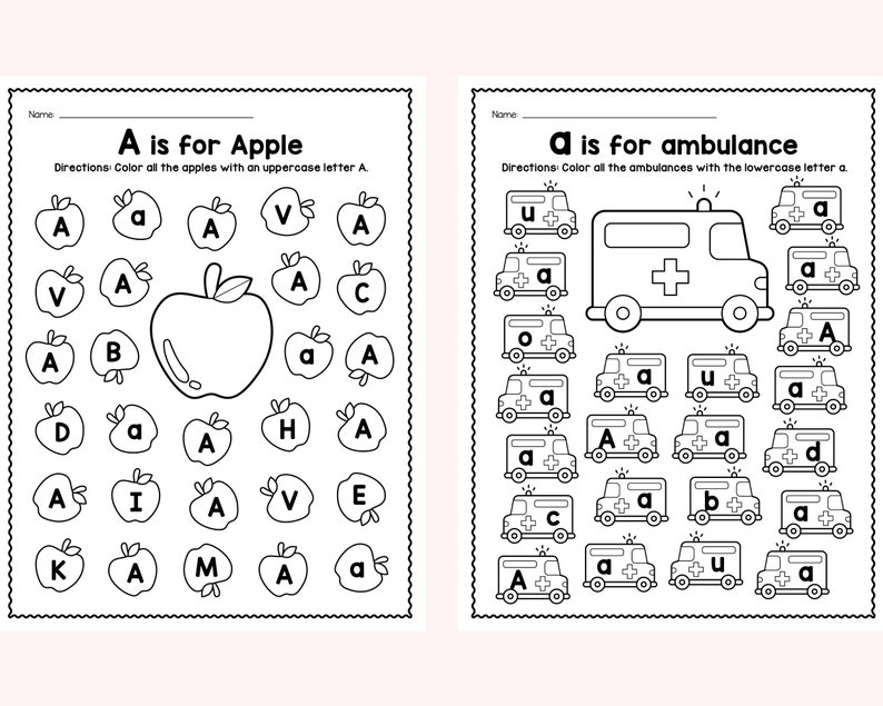 Letter Recognition Worksheet, Preschool Alphabet Printable, Find the ...