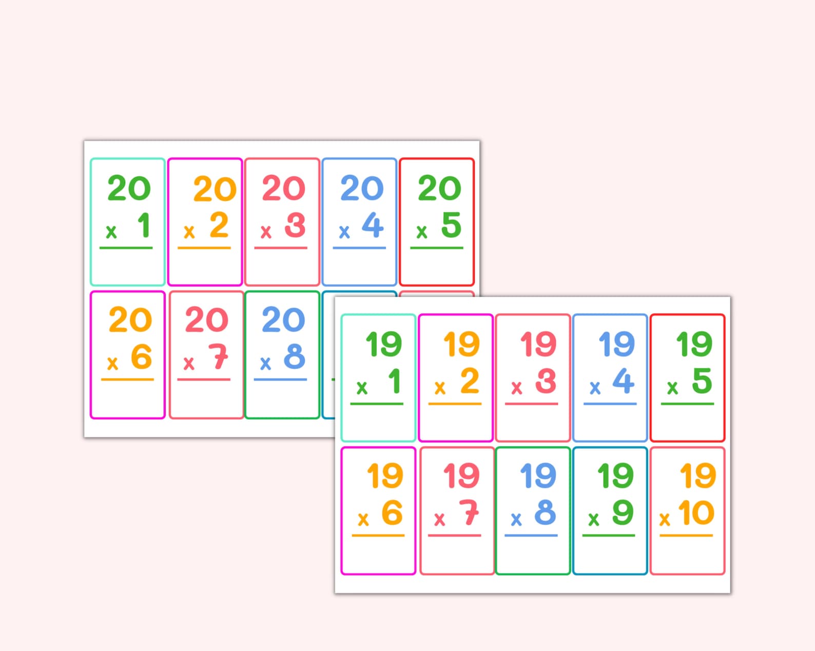 Multiplication Flash Cards, Math Printable Cards, Printable Multiplying ...