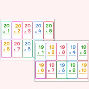 Multiplication Flash Cards, Math Printable Cards, Printable Multiplying ...