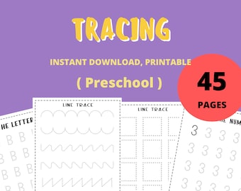 Tracing Practice, Pre-writing Worksheets, Line Tracing, Toddler ...