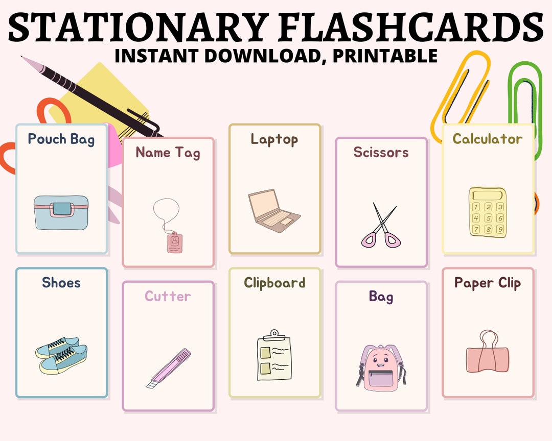 Learning Cards Toddler Montessori, Stationary Cards, Montessori ...