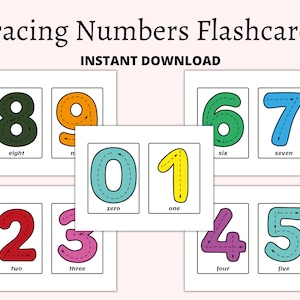 Number Flashcards 0-9, Numbers Flashcards, Learn to Count, Montessori ...