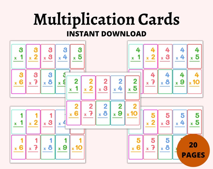Multiplication 1 Minute Drill V (10 Math Worksheets With Answers)/ Pdf ...