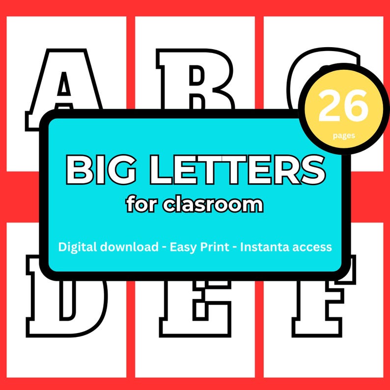 Large Alphabet Letters for Classroom Big Letters Templates Printable ...