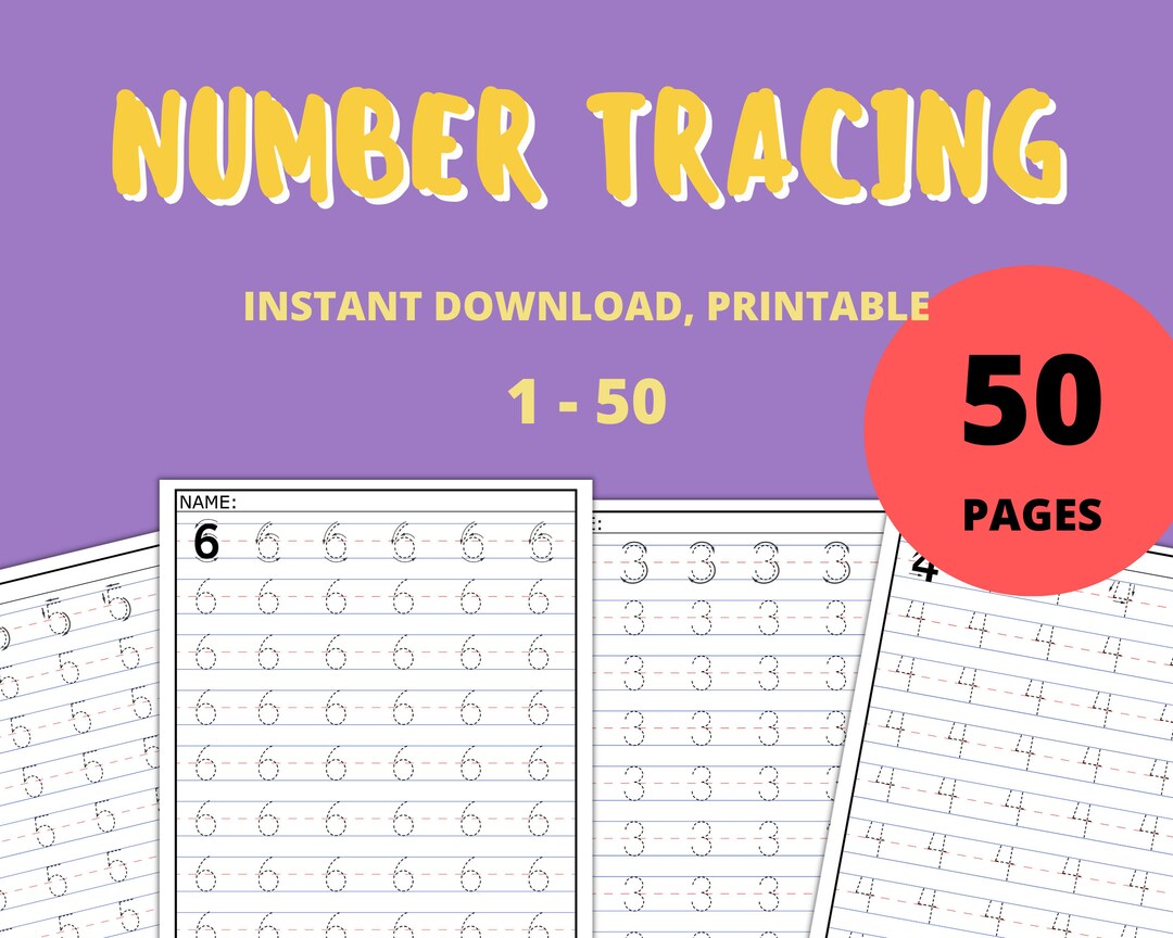 Preschool Numbers Tracing Worksheet, Handwriting Practice, Basic ...