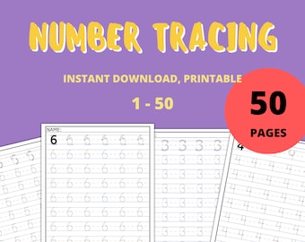 Preschool Numbers Tracing Worksheet, Handwriting Practice, Basic ...