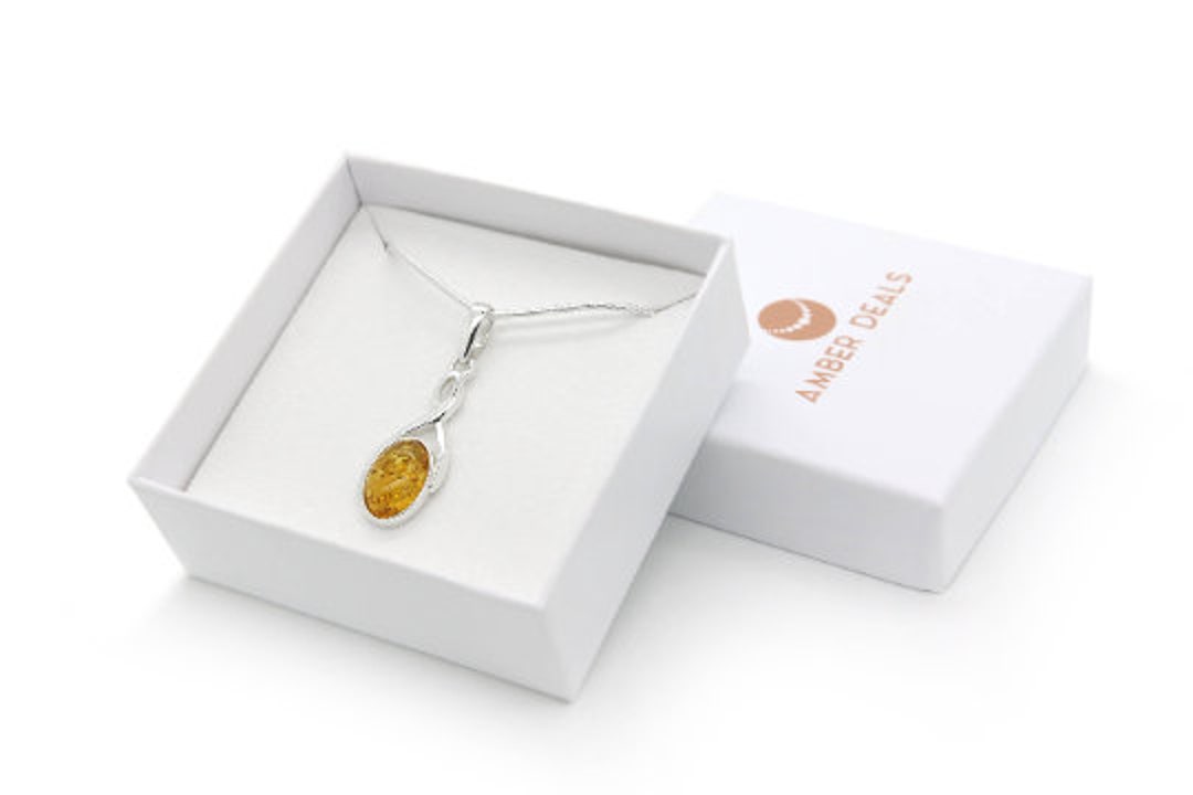 Honey Baltic Amber Infinity Pendant Necklace - Etsy