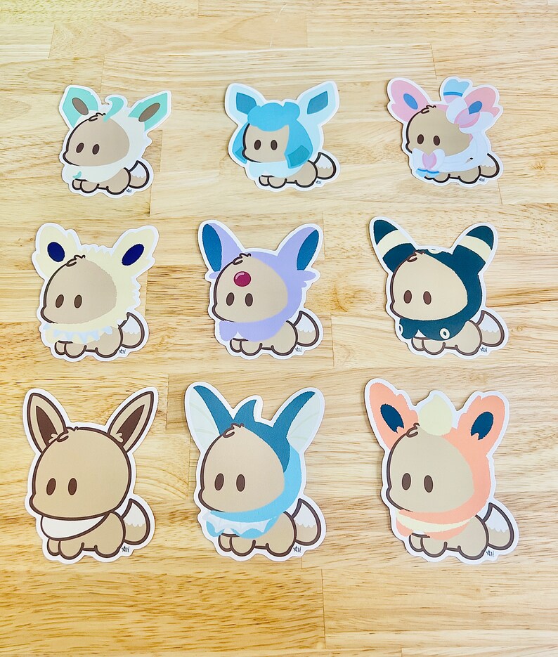 Pokémon Eevee Wearing Leafeon Poncho Vinyl Sticker 4 - Etsy